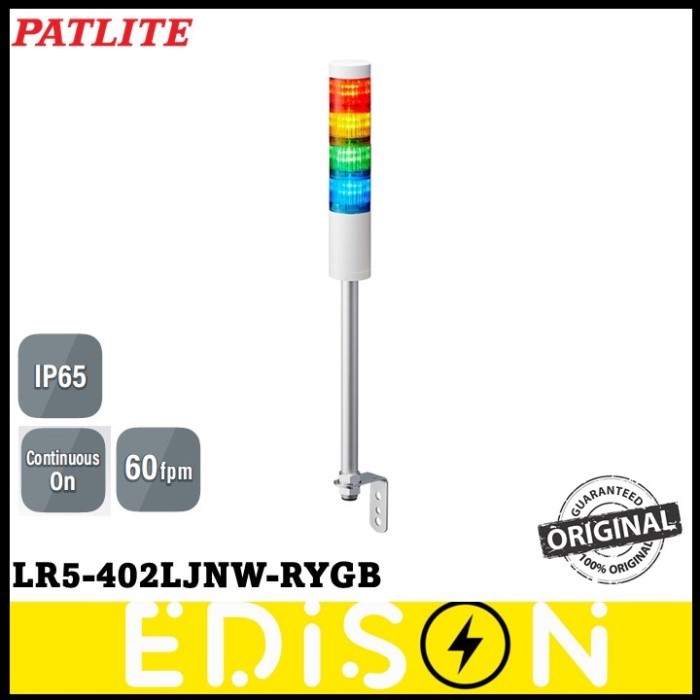 Jual PROMO! PATLITE LR5-402LJNW-RYGB IP65 Tower Lamp 50mm L-Pole Mount (No Buzzer) | Shopee ...