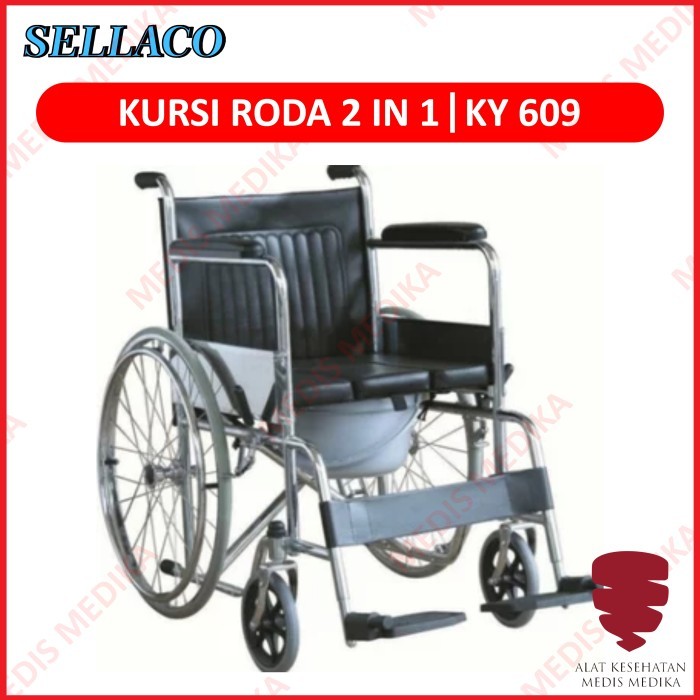 Jual Kursi Roda 2in1 Sella KY609 2 in 1 Bab Wheel Chair KY 609 Commode ...