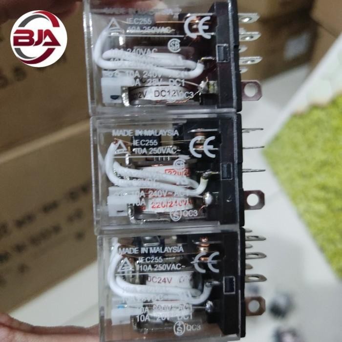 Jual Relay omron ly4n 220V 12VDC 24VDC socket PTF14A-E PTF 14A LY-4N ...