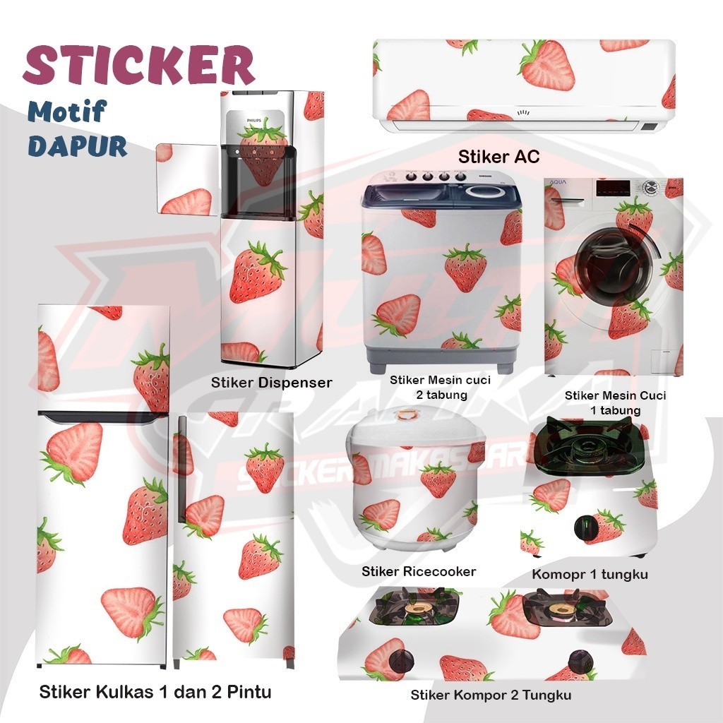Jual Stiker Stiker Stiker kulkas kompor mesin cuci 1 2 pintu mata Rice ...