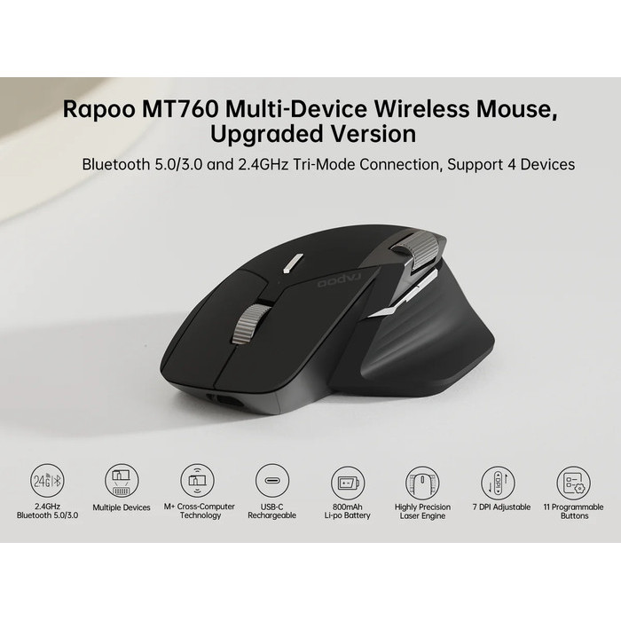 Jual Rapoo MT750S Bluetooth Wireless Mouse Multi Device Logitech MX ...