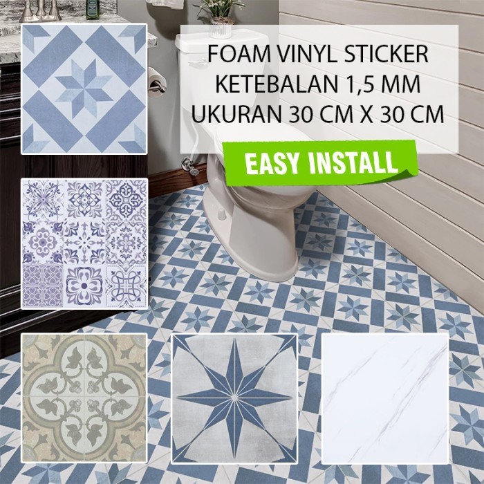 Jual Sticker Lantai Dinding Vinyl Foam Motif Keramik Marmer Mozaik ...