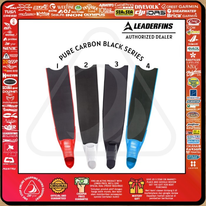 Jual Long Fins Freediving Leaderfins Pure Carbon Forza Foot Pocket ...