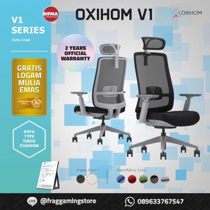 Jual Oxihom V1 Mesh Sofa Chair Kursi Kantor Kursi Gaming Belajar ...