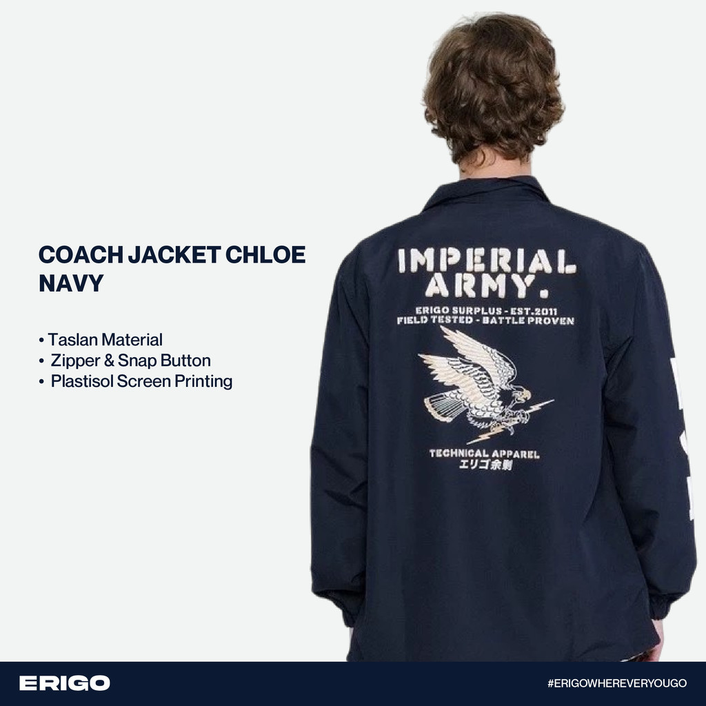 Jual Erigo Coach Jacket Chloe Navy Unisex | Shopee Indonesia