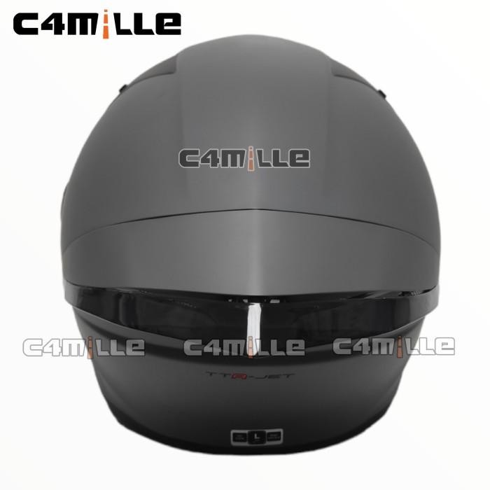 Jual HELM KYT TTR JET SOLID ICE MATT GORILLA GREY DOUBLE VISOR HALF ...