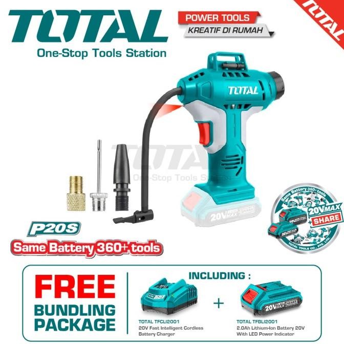 Jual TOTAL CORDLESS AUTO AIR COMPRESSOR / KOMPRESOR MINI 20V TACLI2001 ...