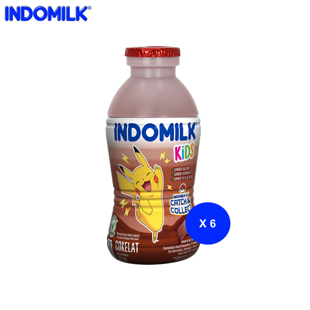 Jual Indomilk Coklat Botol 190ml Edisi Pokemon x6 | Shopee Indonesia