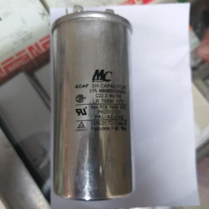 Jual Promo kapasitor ac 40 mikro merk mc 400/450 vac 50/60 hz COD ...