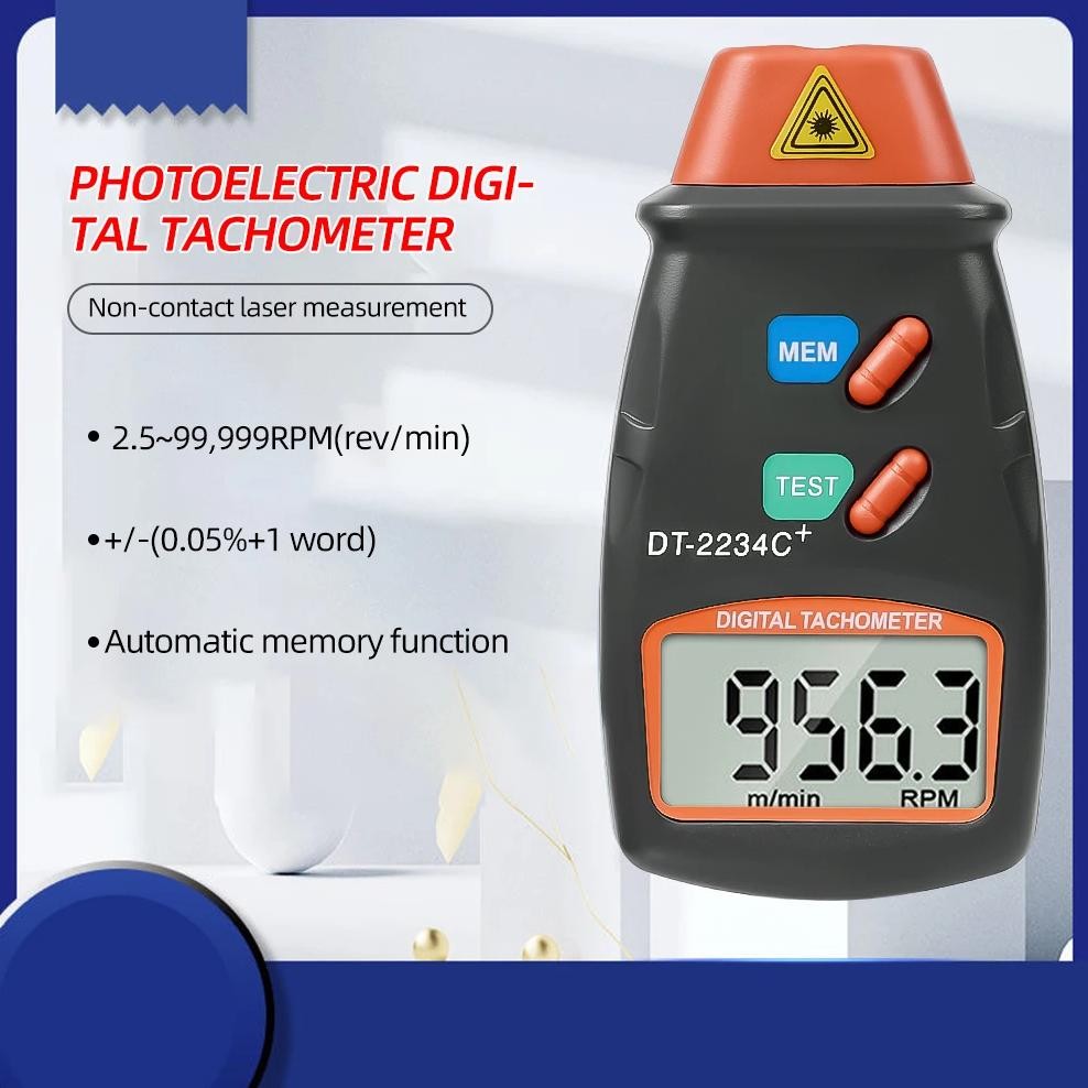 Jual Digital Laser Tachometer Rpm Meter Non-Contact Motor Lathe Speed ...