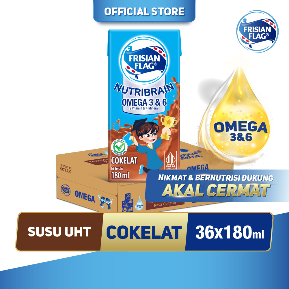 Jual Frisian Flag Omega Susu UHT Chocolate 180Ml [36 Pcs] | Shopee Indonesia