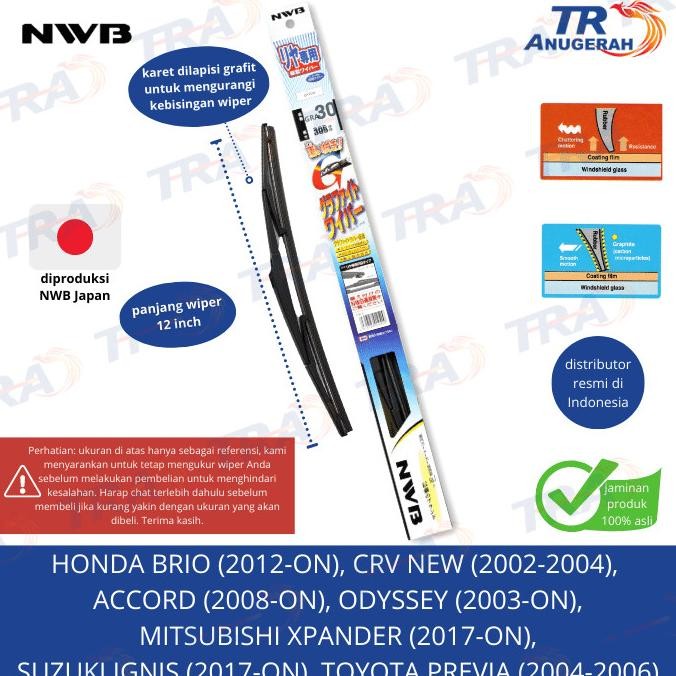 Jual Produk Baru!! Wiper Belakang NWB 12 inch GRA30 (Brio, CRV, Xpander, Ignis, Previa) | Shopee ...