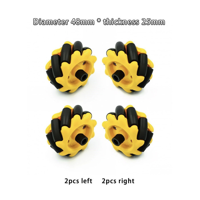 Jual Derty 4Pcs Mecanum Wheel 48Mm Roda Smart Car Robot Omni ...