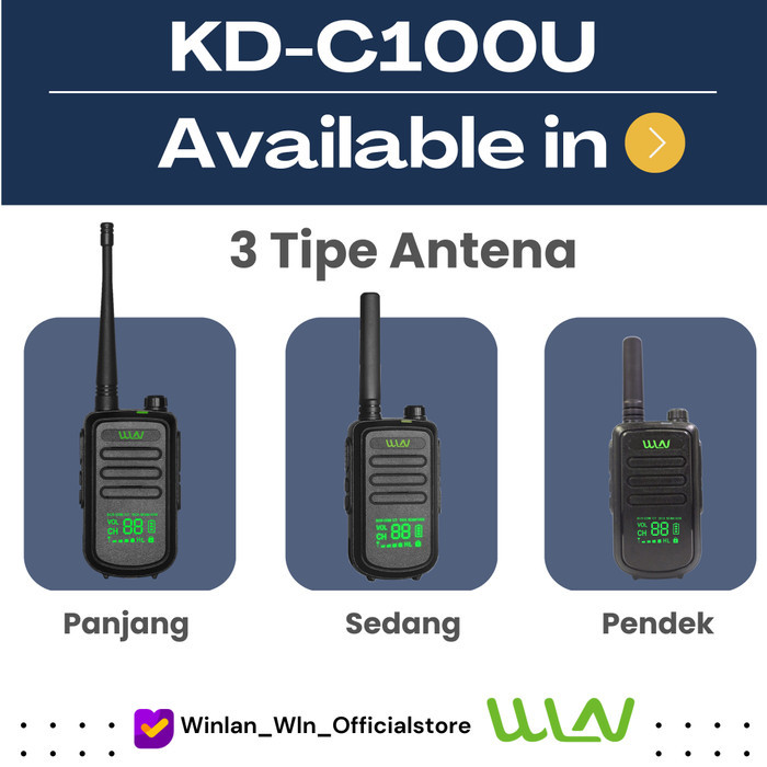 Jual HT SATUAN WALKIE TALKIE KD - C100U TWO-WAY RADIO WLN LAYAR LED ...