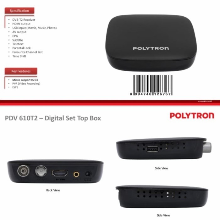 Jual SET UP BOX TV DIGITAL POLYTRON RECEIVER ALAT PENERIMA SIARAN ...