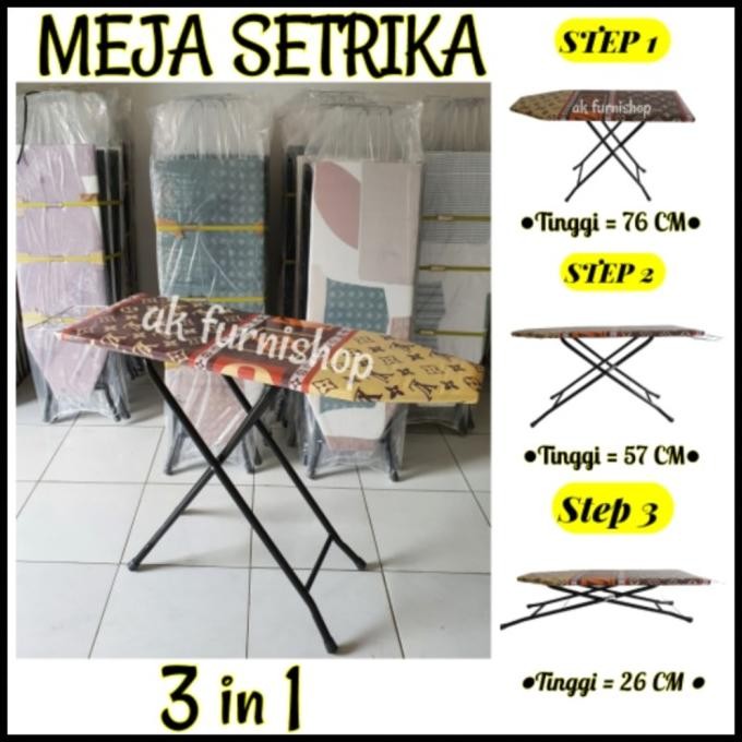 Jual Meja Setrika Berdiri 3in1 / Meja Gosok Rangka Besi / Meja Setrika ...