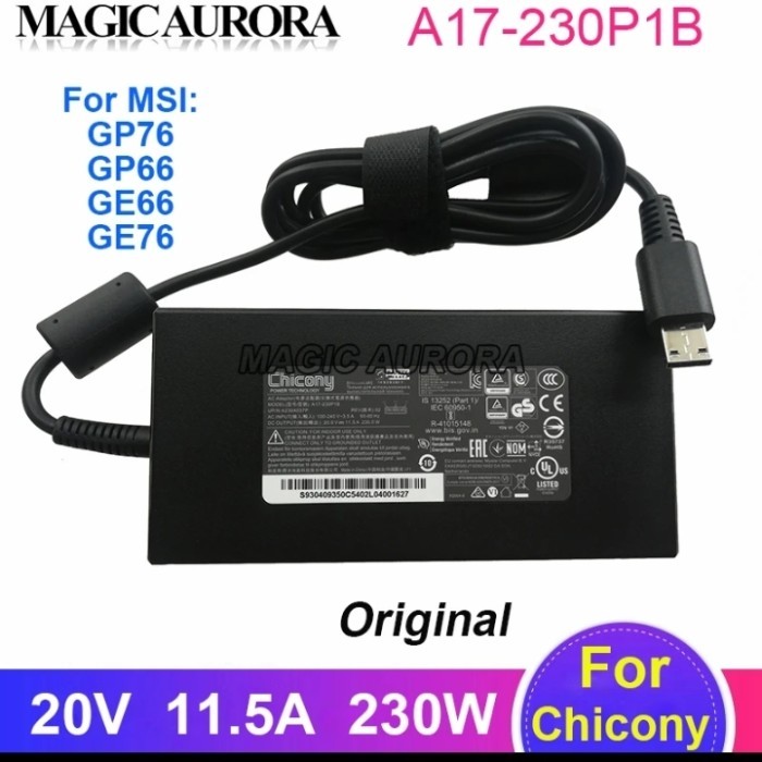 Jual Adaptor Charger Msi Gp76 Ge66Chicony A17-230P1B 20V 11,5A 230W ...