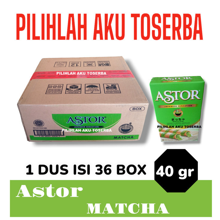 Jual ASTOR Waferstick MATCHA 40 gr - 1 Karton isi 36 box @40 Gr ...
