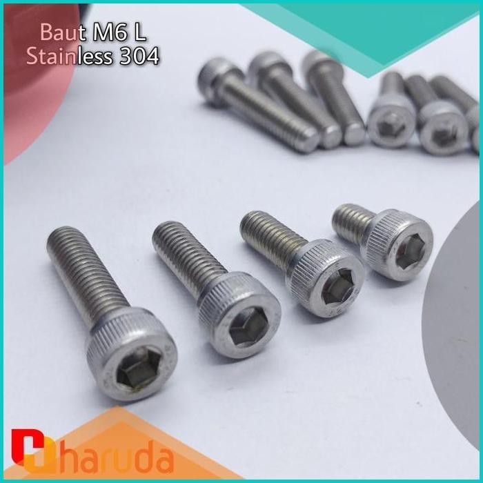 Jual Baut L M6 Stainless Sus 304 Ukuran 25 mm, 20 mm, 16 m, 10 mm 07D35Z4 m | Shopee Indonesia
