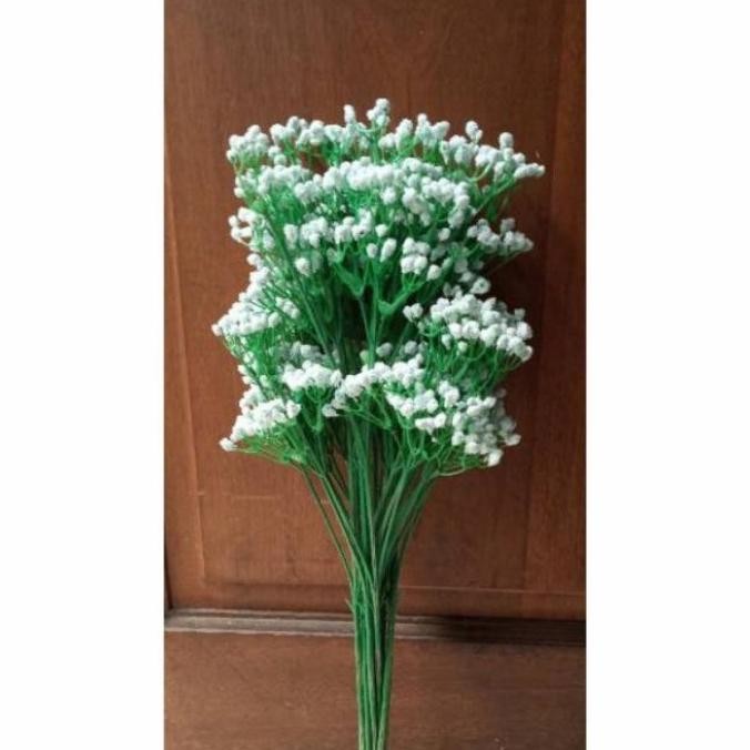 Jual MURAH bunga Babybreath spon busa putih LUSINAN artificial plastik ...
