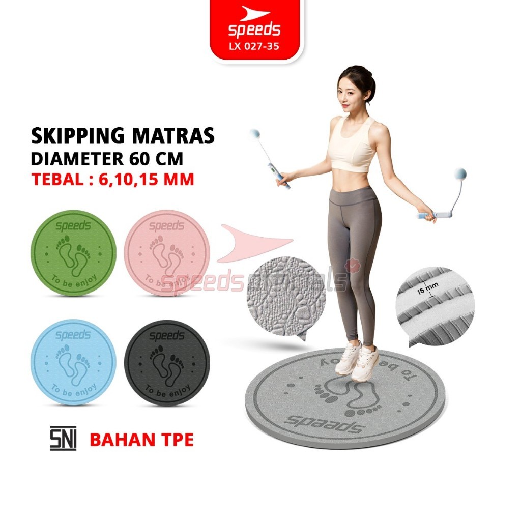 Jual SPEEDS Matras Lompat Tali TPE Skipping Mat 6-10-15mm Lingkaran ...