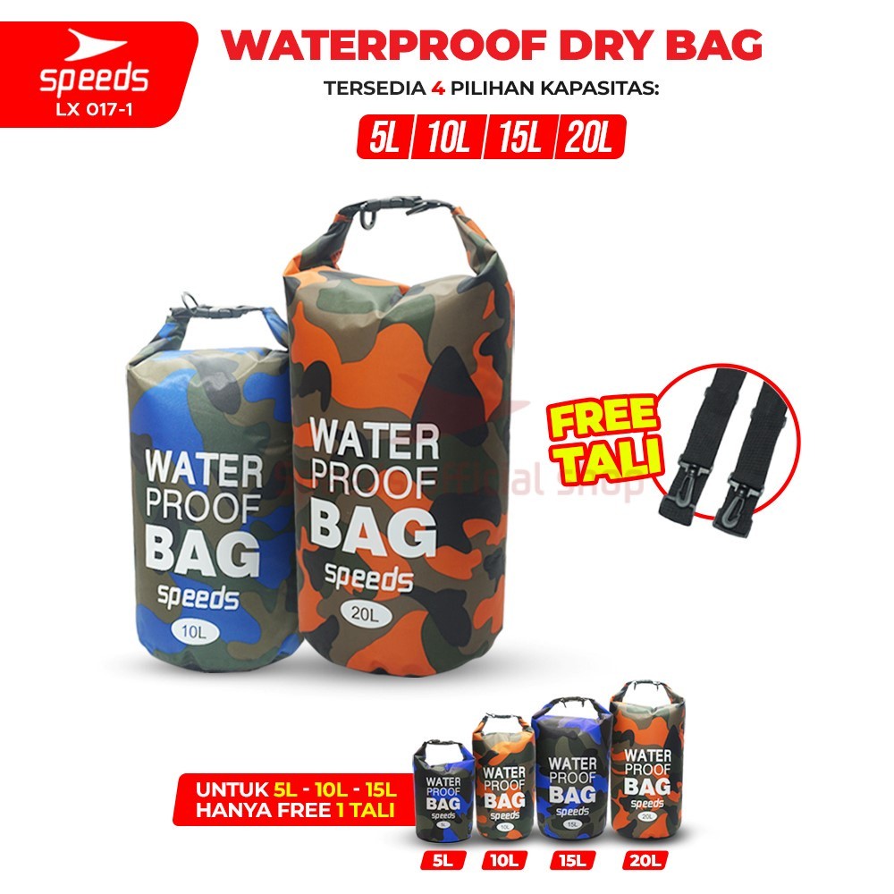 Jual SPEEDS Dry Bag Waterproof Portabel Tas Anti Air Tas Selempang Ocean Pack Dry Bag Ransel ...