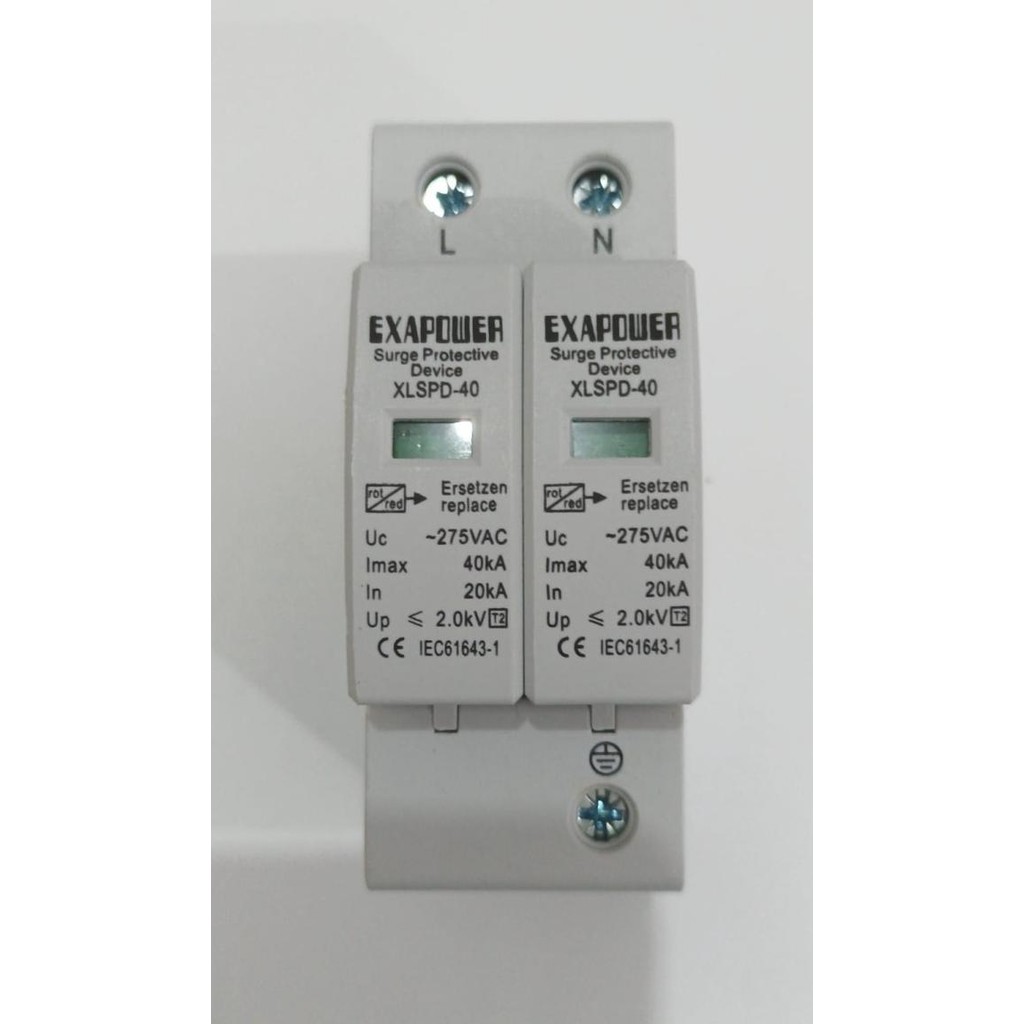 Jual SPD AC 2P 275V 385V Surge Arrester 20KA-40KA Anti Petir Surge Protection Device AC Voltage ...