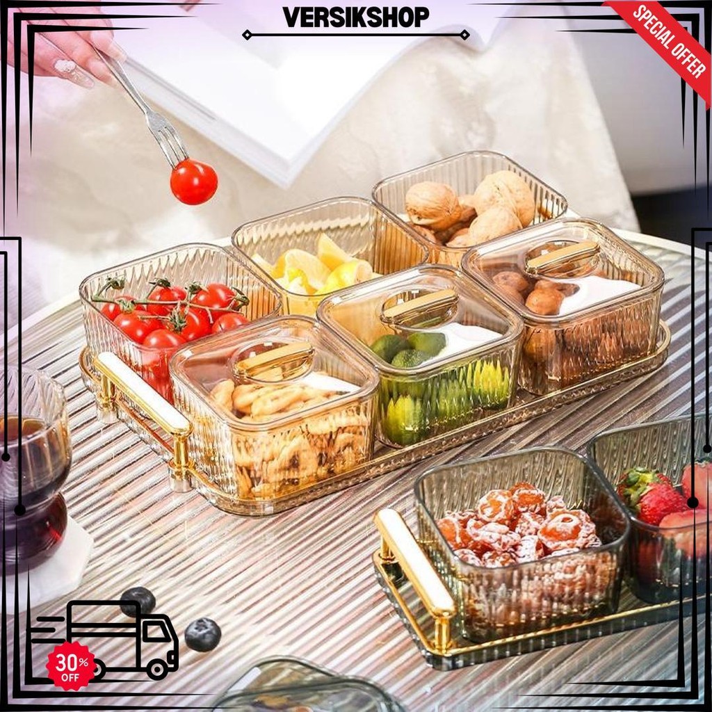 Jual Megam Nampan Toples Snack/Makanan/Permen Box Kontainer Cemilan ...