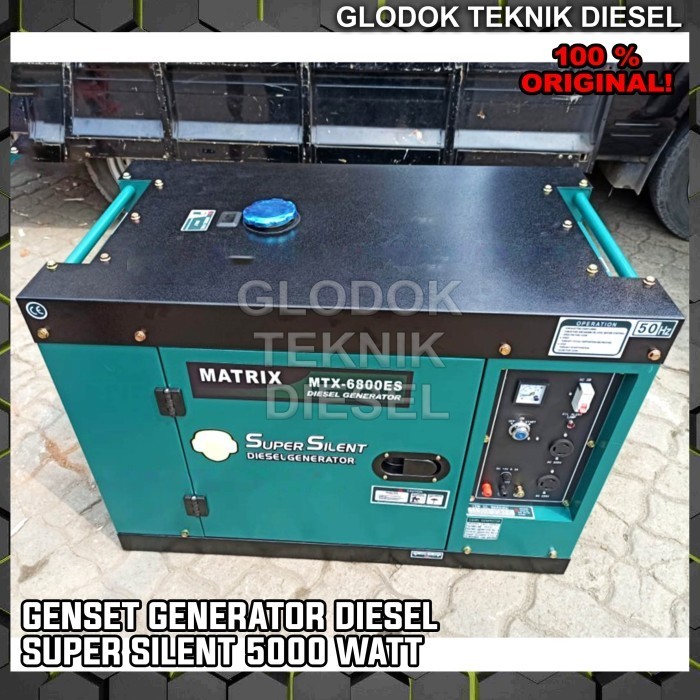Jual Genset Diesel Super Silent Matrix Mtx 6800 Es 5000 Watt Generator ...