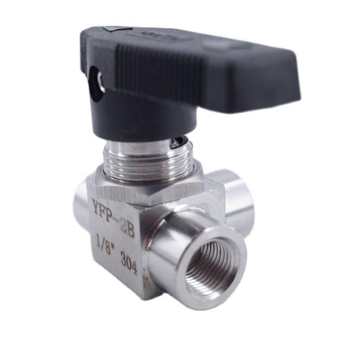 Jual Tee Ball valve female G thread stainless steel 304 three way ...