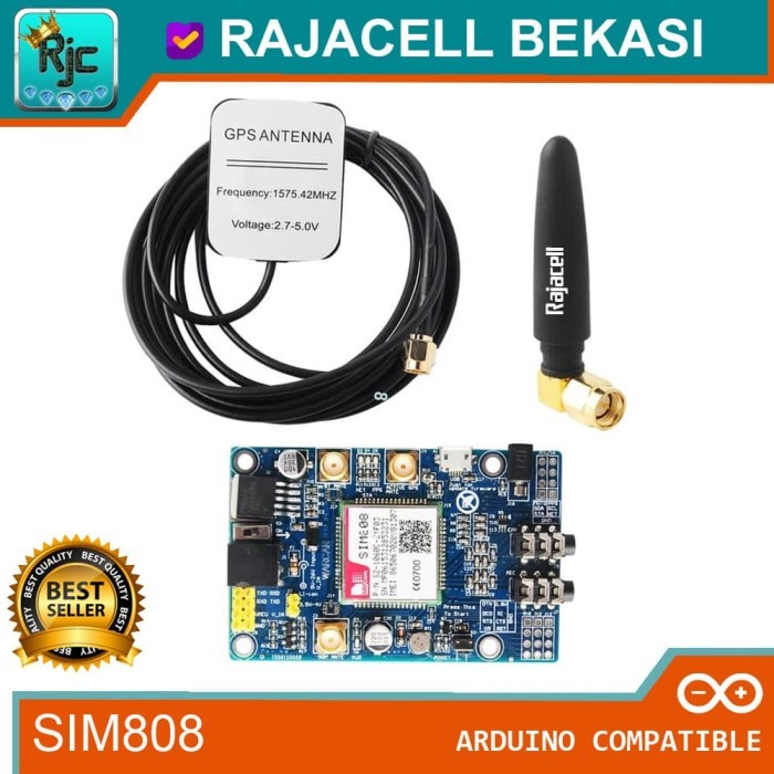 Jual SIM808 GSM GPRS GPS Dev Board with GPS Antenna Support 2G 3G 4G ...