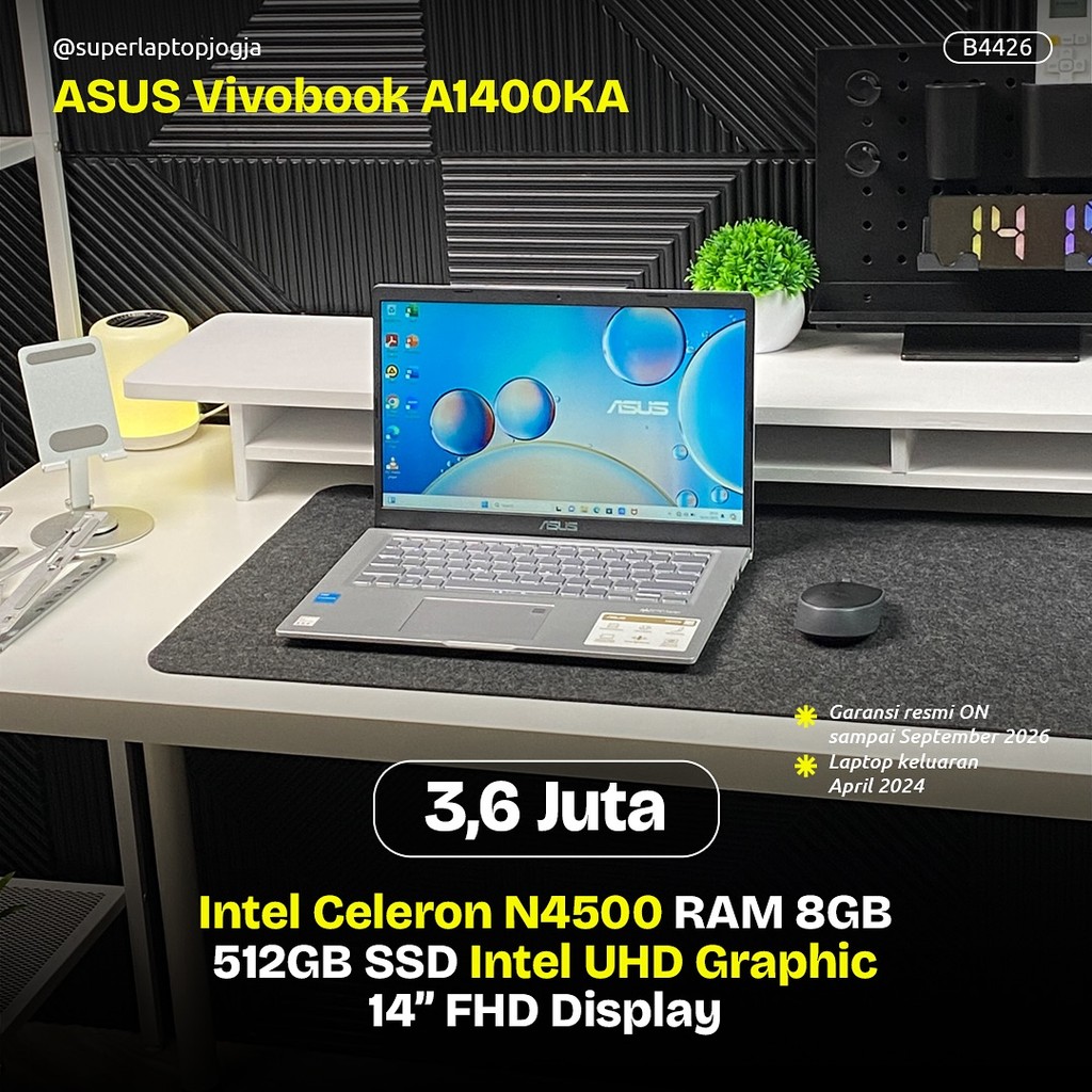Jual ASUS Vivobook A1400KA intel celeron n4500 ram 8gb ssd 512gb ...