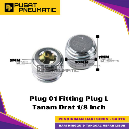 Jual Plug 01 Male Thread Fitting End Plug Connector Fitting Pneumatic ...