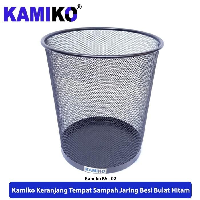 Jual Keranjang Tempat Sampah Jaring Besi Wire Mesh Kamiko Bulat Hitam ...