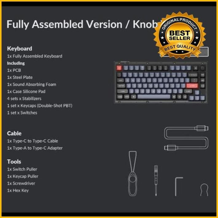 Jual Keychron V1 Qmk Custom Mechanical Fully Assembled Knob - Shell ...