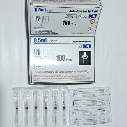 Jual Oneject 0,5Ml Spuit Syringe One Ject 0,5Ml/Cc Jarum Suntik - Spuit ...