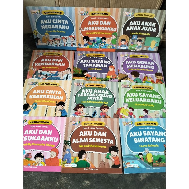 Jual Buku Anak Cerita Tematik Kegiatan sehari 2 Anak Bergambar 2 Bahasa full Warna | Shopee ...