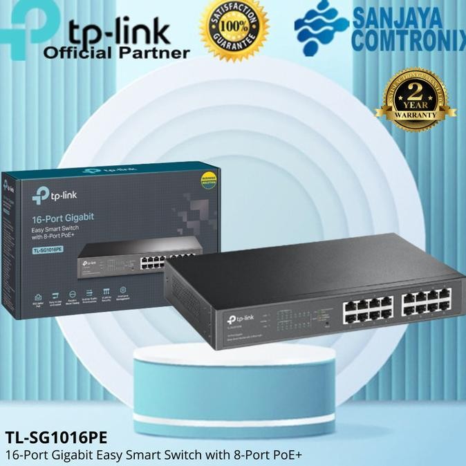 Jual HARGA DISC - TL-SG1016PE TP-LINK 16-Port Gigabit Easy Smart PoE Switch 8 Port PoE+ | Shopee ...