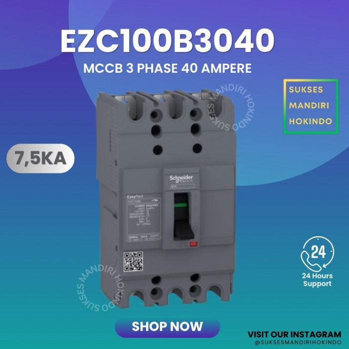 Jual Pesan Now Ya Mccb 3 Phase 40 Ampere 3P 40A Original Sni Schneider Easypact Ezc100B | Shopee ...