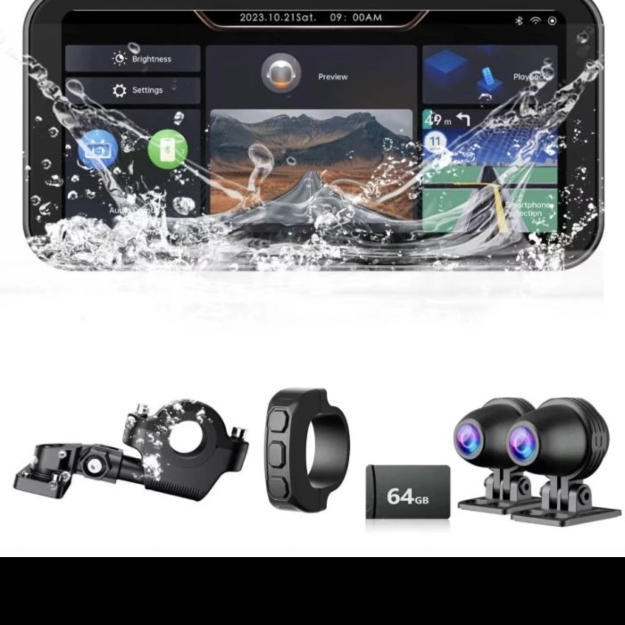 Jual GPS Navigasi Dashcam Motor MT2 Android Auto Carplay Kamera Depan ...