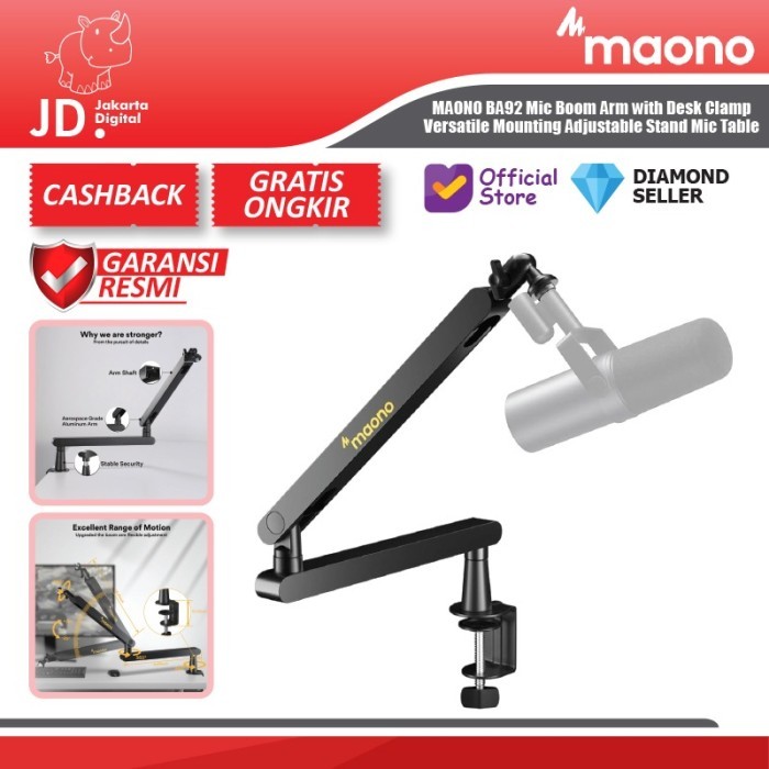Jual Terlaris MAONO BA92 Mic Boom Arm with Desk Clamp Versatile ...