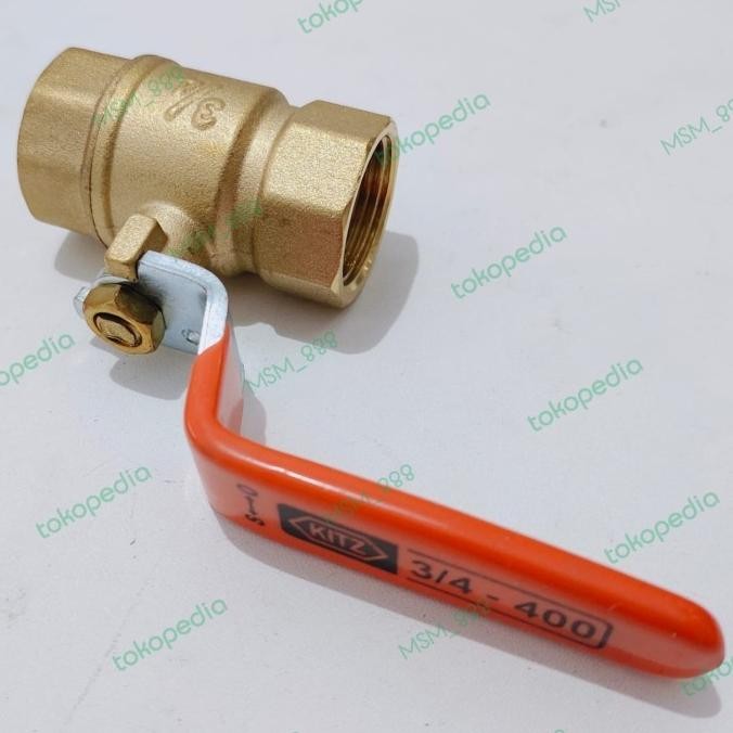 Jual Promo Ball Valve KITZ Kuningan Brass 3/4" inch / STOP KRAN DRAT DALAM KUNINGAN COD | Shopee ...