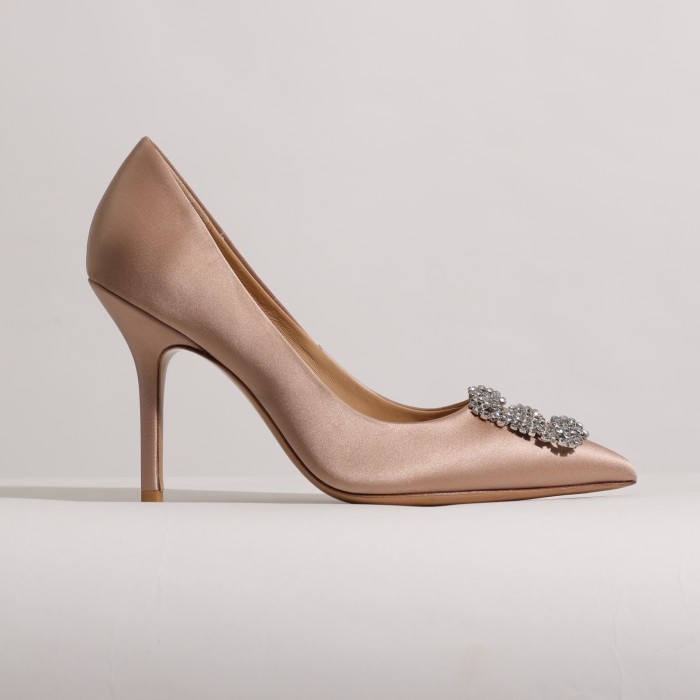 Jual Chloe Liem Satin Crystal Italian Sole Heels Nude 02 | Shopee Indonesia