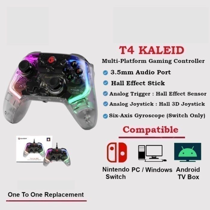Jual GAMESIR T4 KALEID Wired Hall RGB Gamepad Controller PC Android TV ...