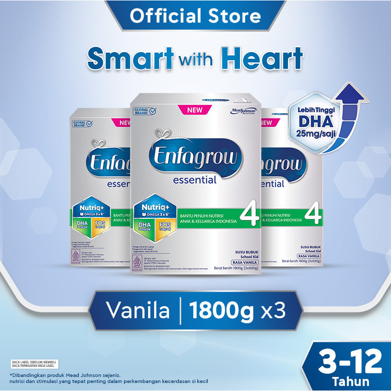 Jual Enfagrow Essential 4 Susu Formula Anak 3 - 12 Tahun 1800 gr x 3 ...