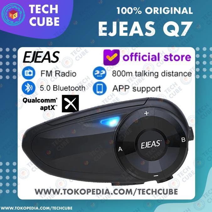 Jual Ejeas Q7 Bluetooth Radio Fm Intercom Helm 7 Rider Helmet Alt V6 ...