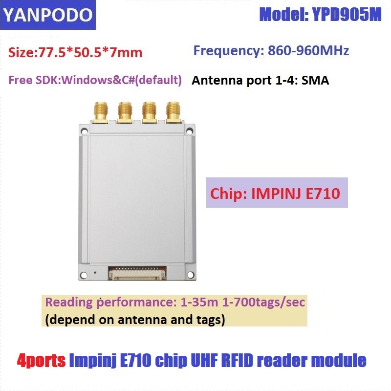 Jual Yanpodo Impinj E710 chip UHF RFID reader modu 4 antenna | Shopee ...