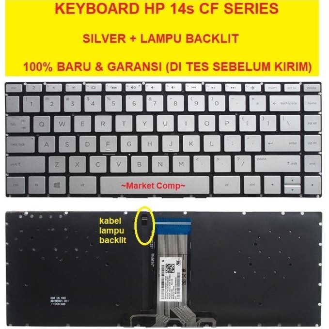 Jual Produk Baru!! Keyboard Laptop HP 14s-cf2034tx 14s-cf2075tu 14s ...