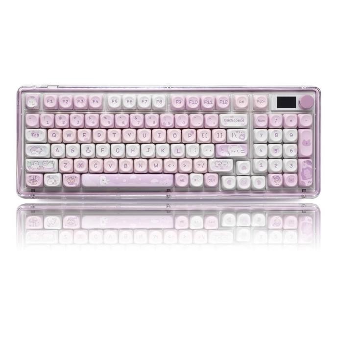 Jual Produk Baru!! ZIFRIEND Purple Kitten Theme Keycaps 95/132 Keys MOA Height PBT Material ...