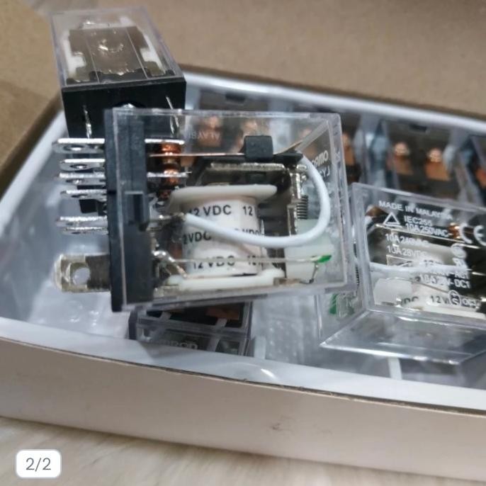 Jual Promo relay Omron original ly2n 12vdc 10a 8kaki socket satu set COD | Shopee Indonesia